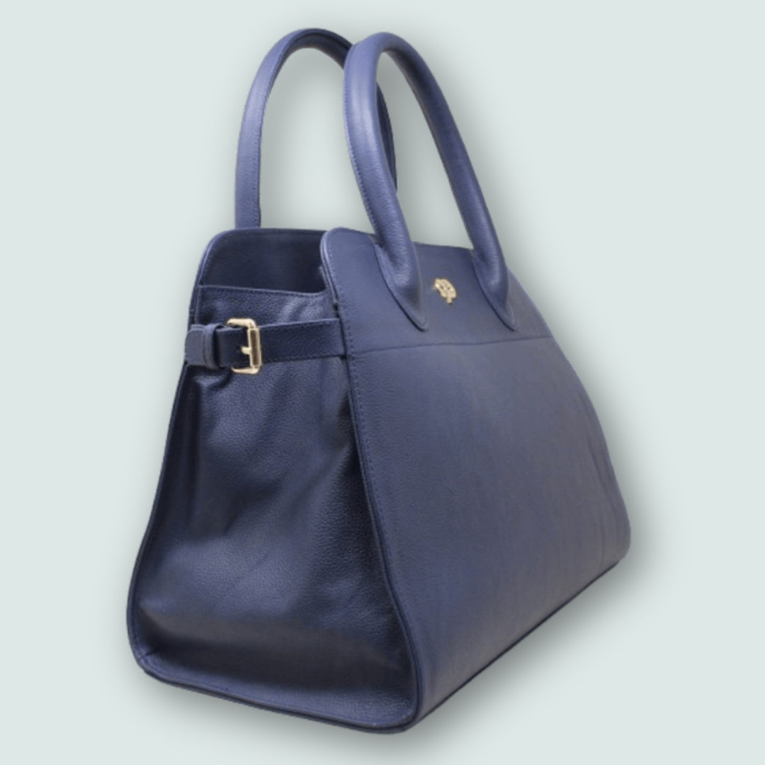 90 Feet Sarah Midnight Blue Genuine Leather Tote – Dharavi Market